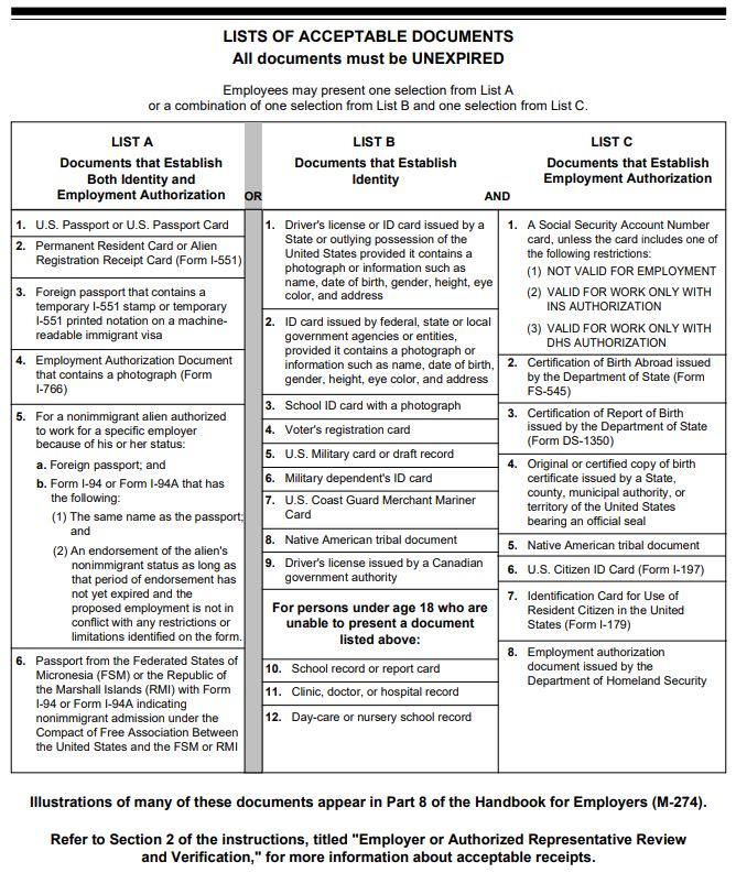 Preboarding I-9 Documentation